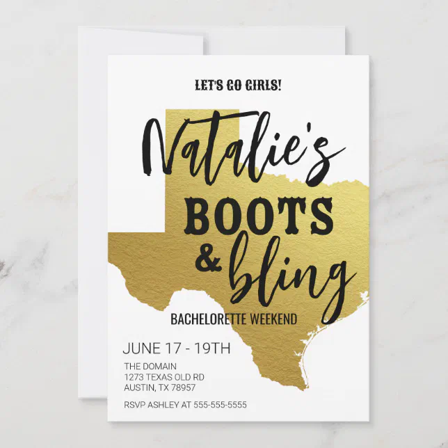 Boots & Bling Texas Bachelorette Invitation | Zazzle