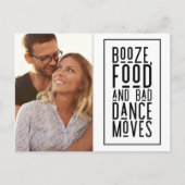 Booze, Food, Bad Dance Funny Wedding Save the Date Announcement ...