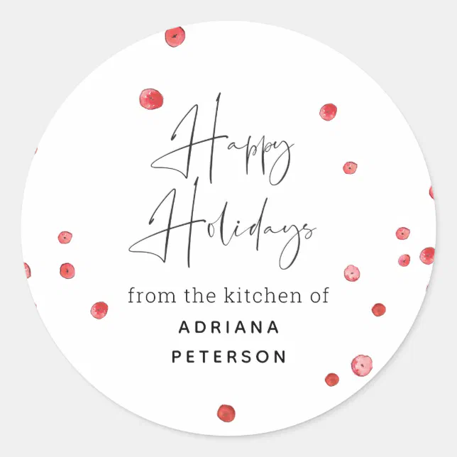 Boozy Cranberries Holiday Baked Goods Classic Round Sticker | Zazzle