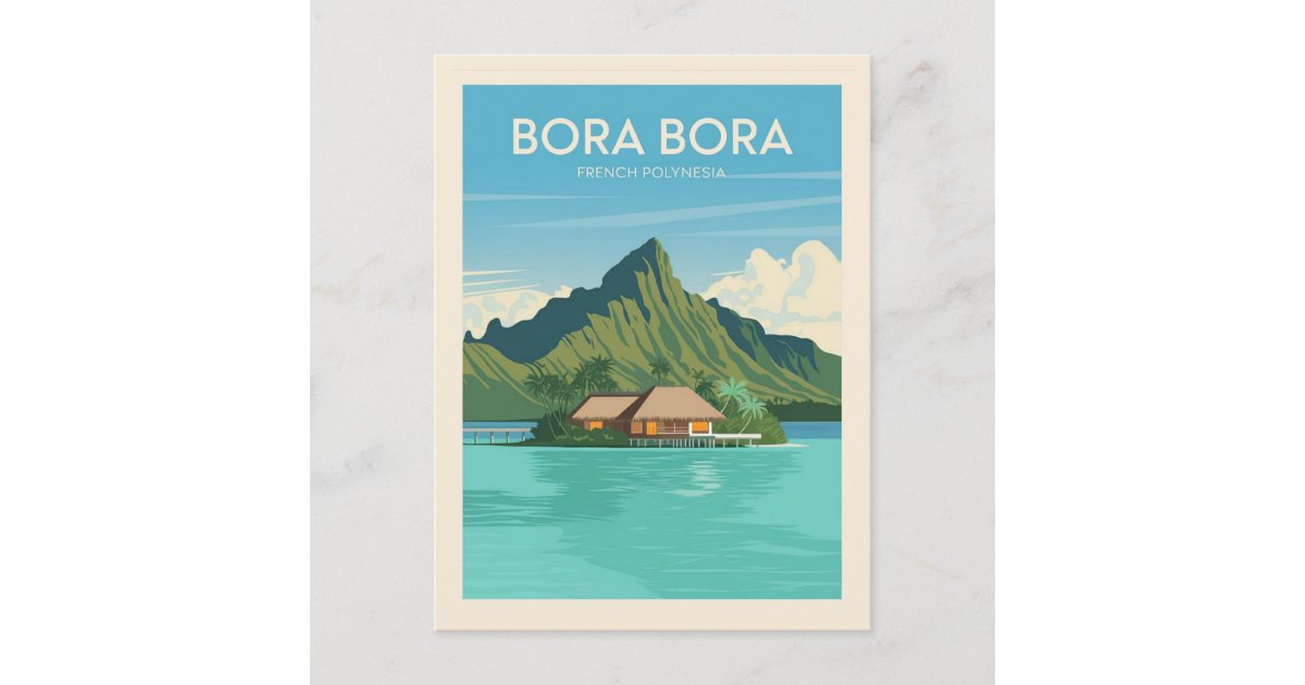 Bora Bora French Polynesia Travel Postcard | Zazzle