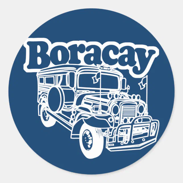 Boracay Jeepney Classic Round Sticker | Zazzle