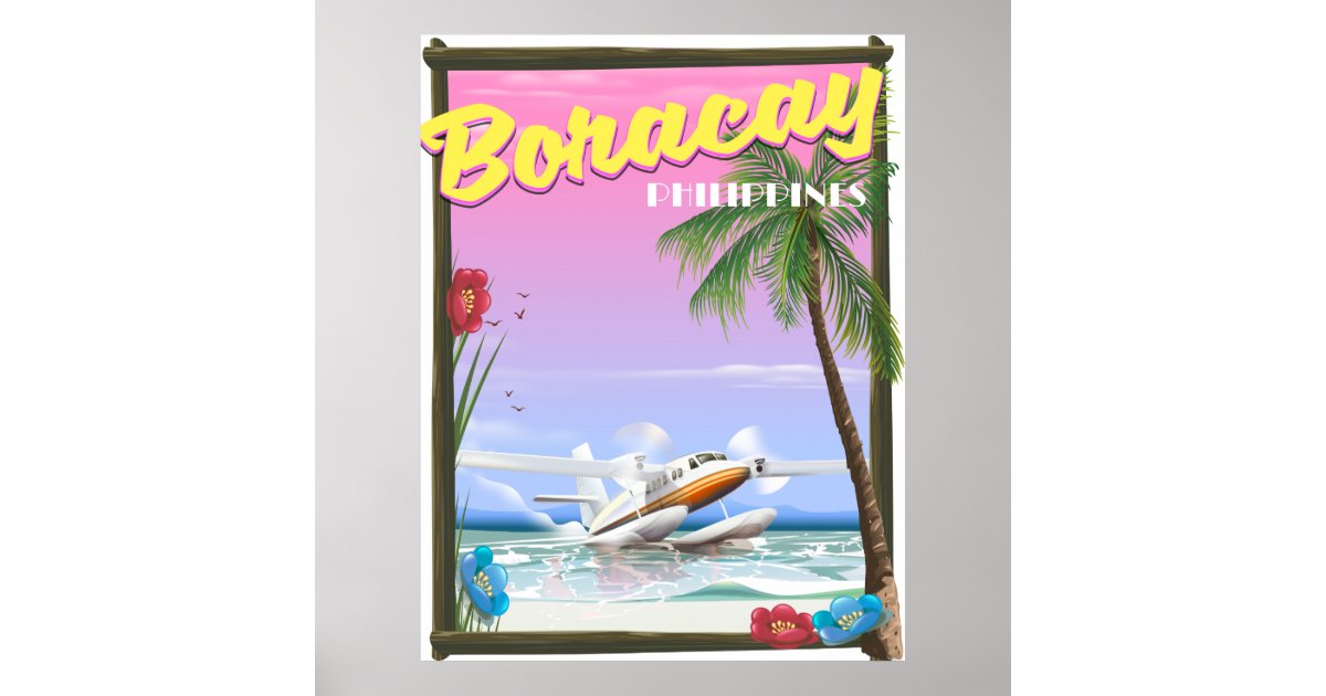 Boracay Philippines beach travel poster | Zazzle