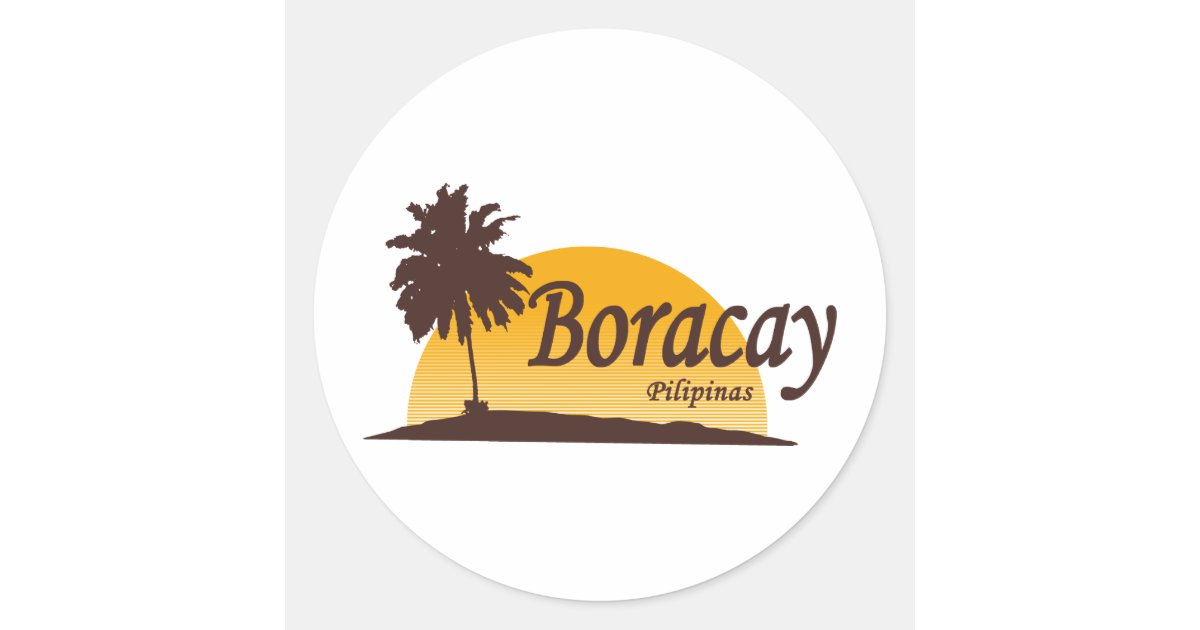 Boracay white classic round sticker | Zazzle