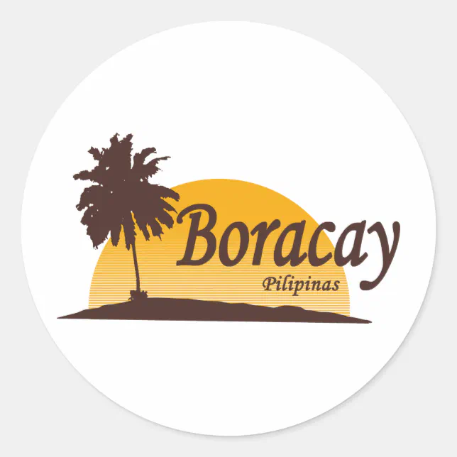 Boracay white classic round sticker | Zazzle
