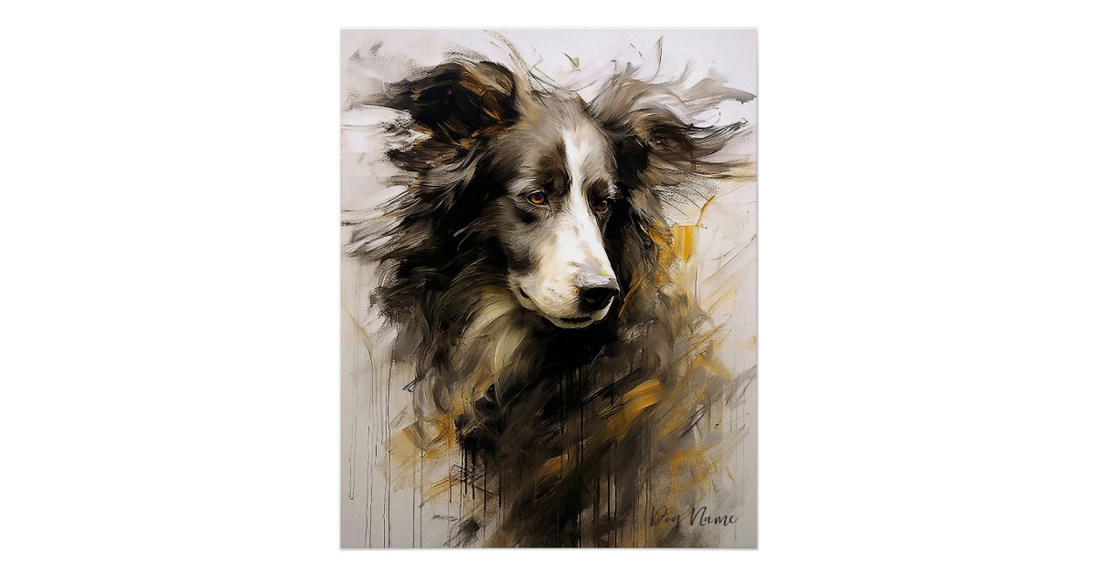 Border Collie dog in the wind 002 - Yacobsen Deros Poster | Zazzle