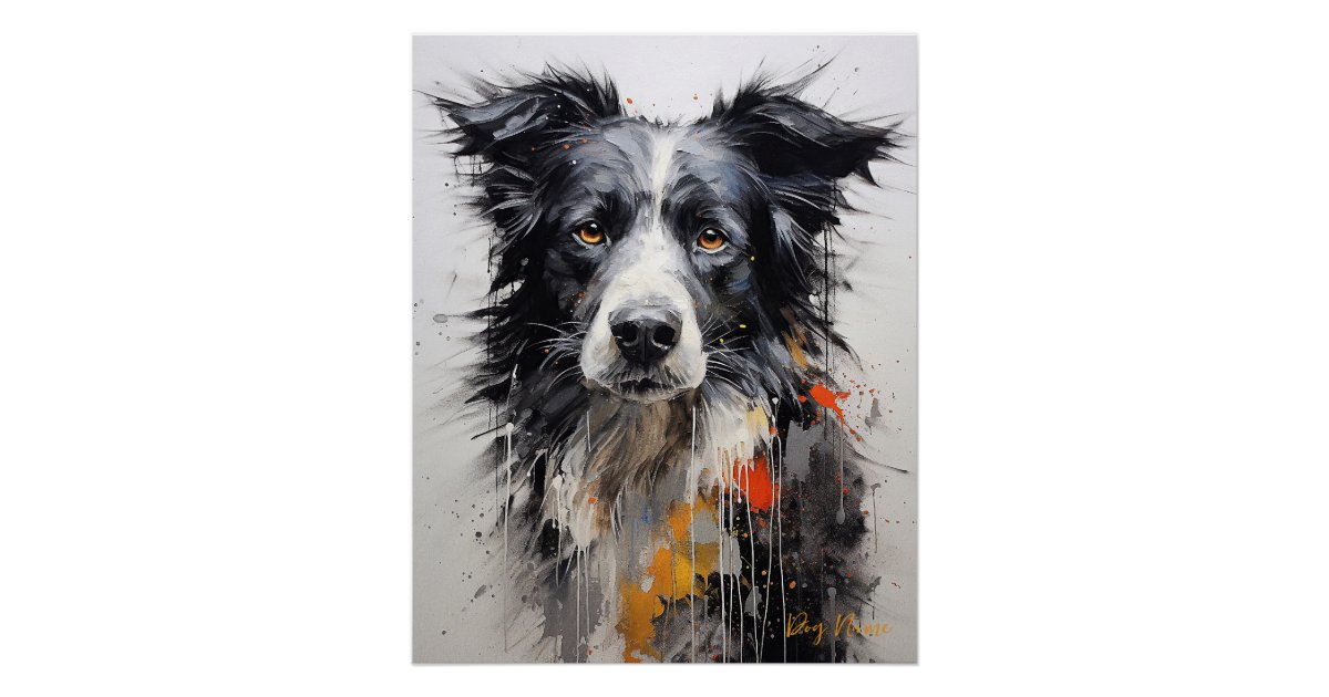 Border Collie dog in the wind 003 - Yacobsen Deros Poster | Zazzle