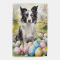 Border Collie Dog with Easter Eggs Holiday Garden Flag | Zazzle
