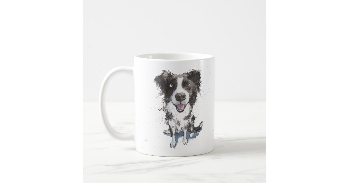 'Border Collie Mom' Black and white dog Sheepdog Coffee Mug | Zazzle