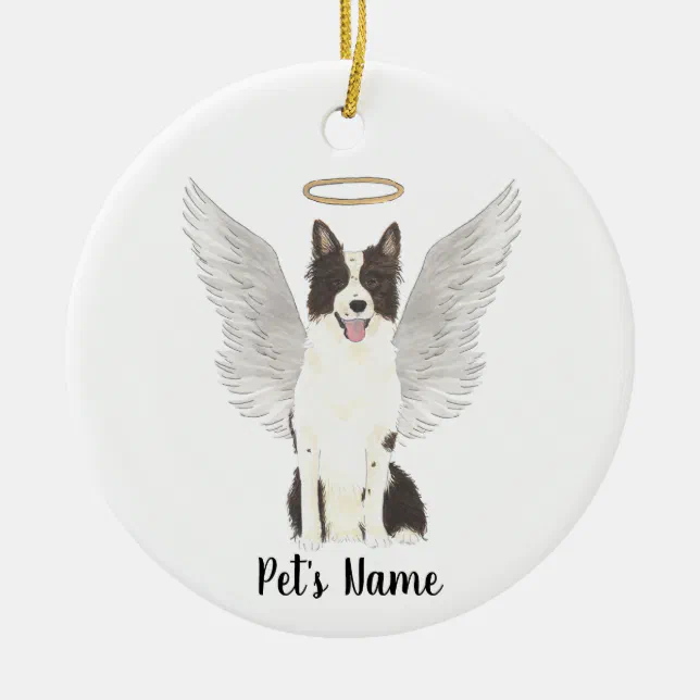 Border Collie Sympathy Memorial Ceramic Ornament | Zazzle