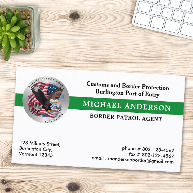Border Patrol Custom Military Federal Police Logo Business Card | Zazzle