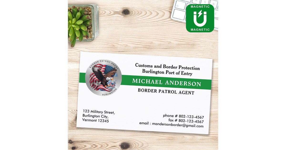 Border Patrol Custom Military Federal Police Logo Business Card Magnet ...