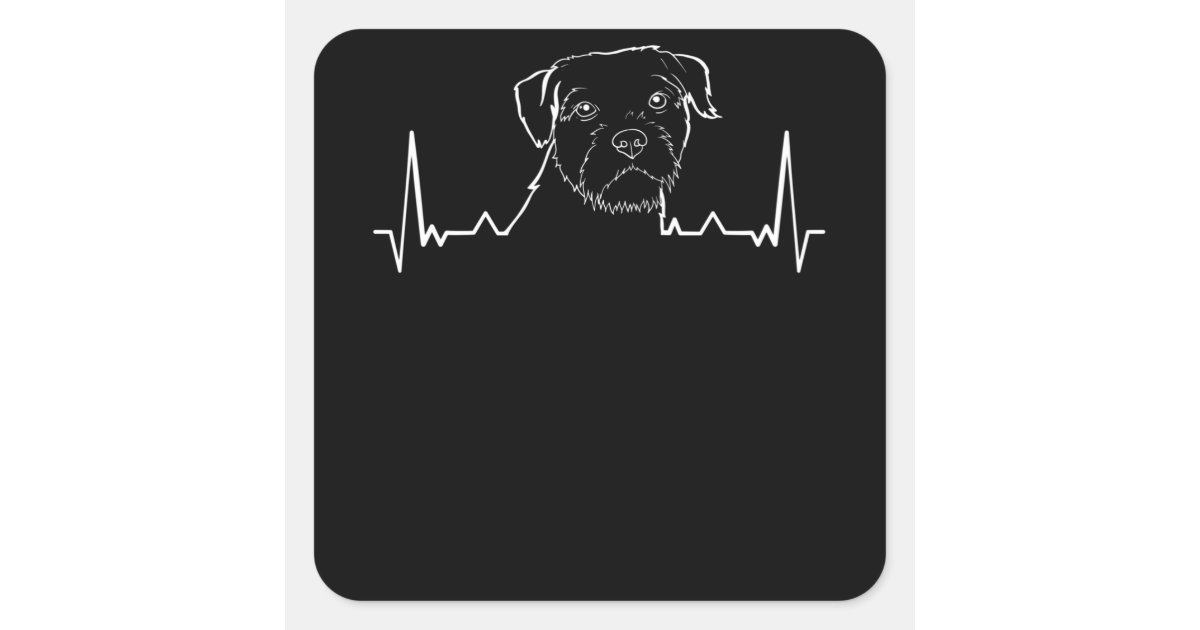 Border Terrier Heartbeat Square Sticker | Zazzle