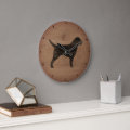 Border Terrier Silhouette Rustic Style Large Clock | Zazzle