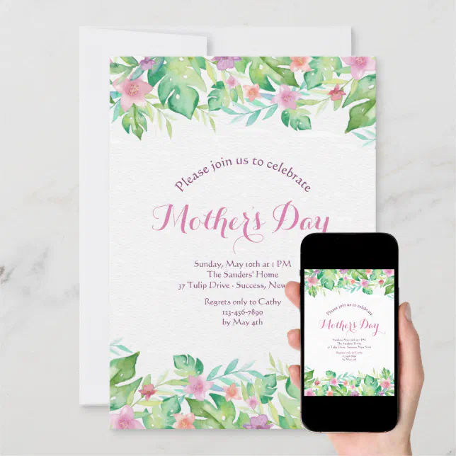 Borders in Bloom Invitation | Zazzle