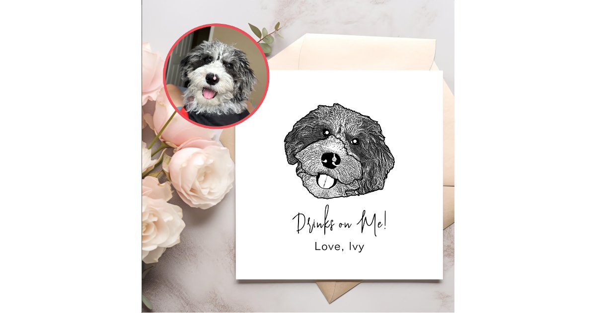 Bordoodle Dog Hand Drawing Personalized Napkins | Zazzle