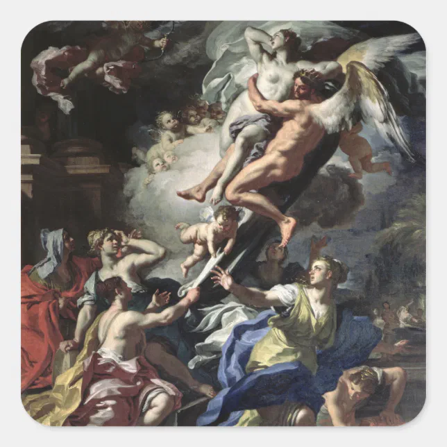 Boreas abducting Oreithyia Square Sticker | Zazzle