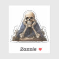 Bored Skeleton Sitting In Forest Cool Skeleton Sticker | Zazzle