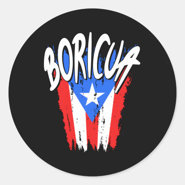 Boricua Puerto Rican Flag Distressed Classic Round Sticker | Zazzle
