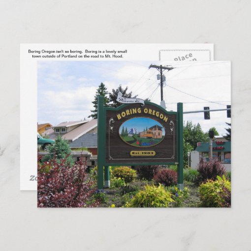 Boring Oregon Postcard | Zazzle
