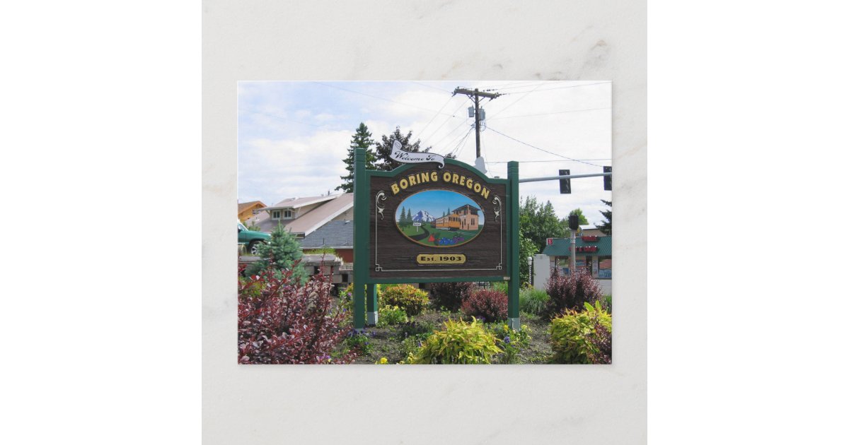 Boring Oregon Postcard | Zazzle