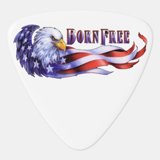 Born Free Bald Eagle And USA Flag Guitar Pick | Zazzle.com