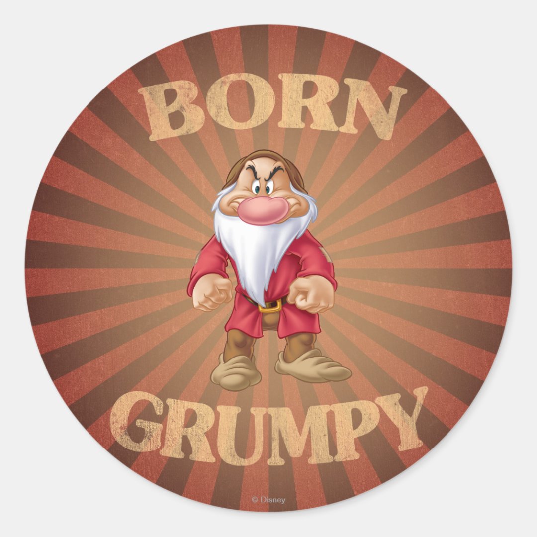 Born Grumpy Classic Round Sticker | Zazzle