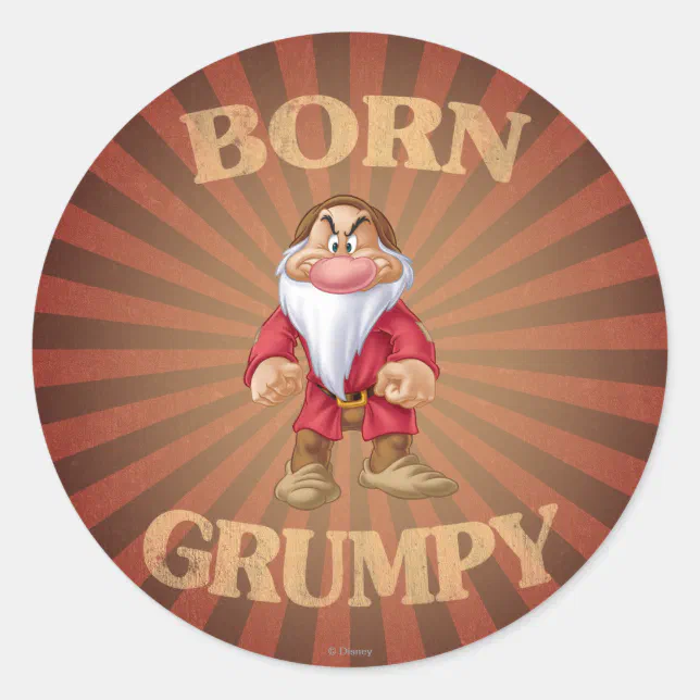 Born Grumpy Classic Round Sticker | Zazzle