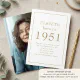 Born in 1951 Gold Text Photo 75th Birthday Party Invitation | Zazzle