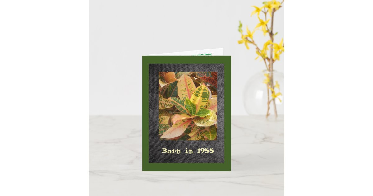 Born in 1955 Birthday Fun Facts Card | Zazzle