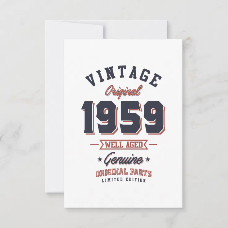 Born in 1959 Birthday RSVP Card | Zazzle