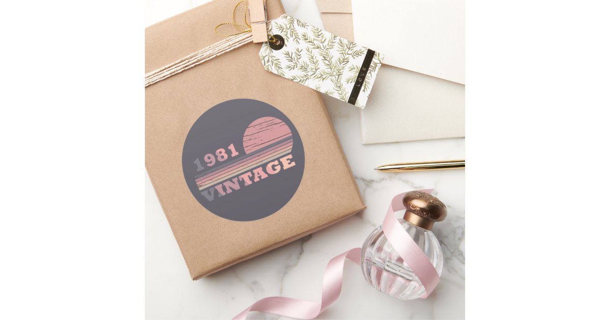 born in 1981 vintage birthday gift classic round sticker | Zazzle