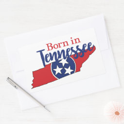 Born in Tennessee State Symbols Volunteer State Rectangular Sticker ...