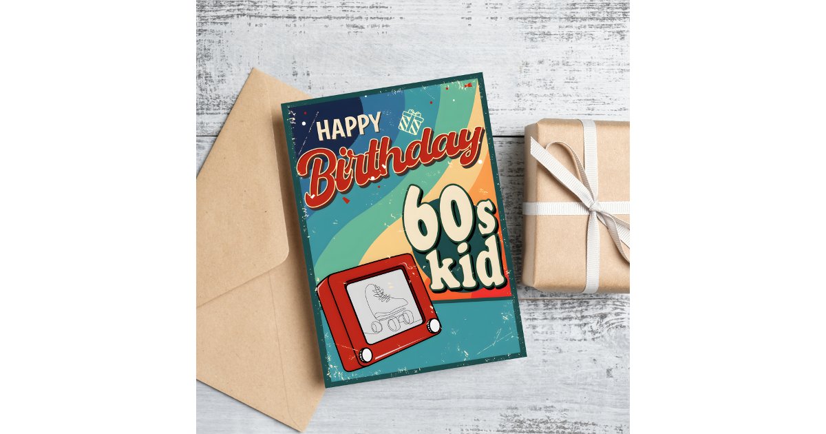 Born in the 60s Vintage Decades Birthday Card | Zazzle