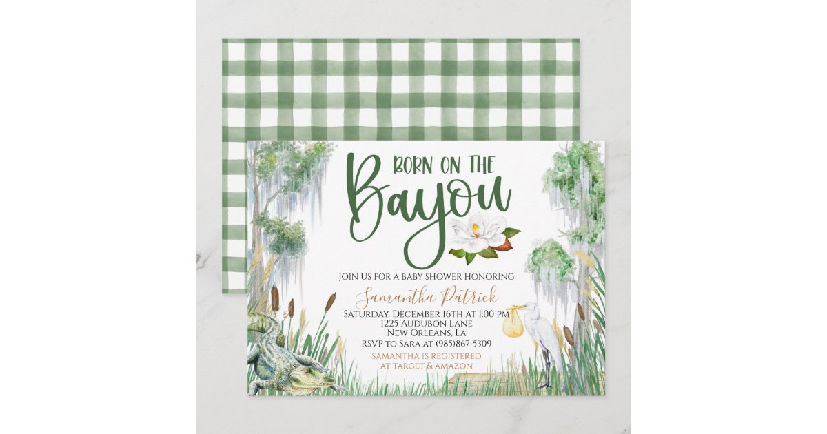 Born on the Bayou Swamp Baby Shower Invitation | Zazzle