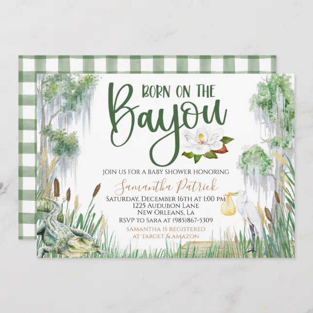 Born on the Bayou Swamp Baby Shower Invitation | Zazzle