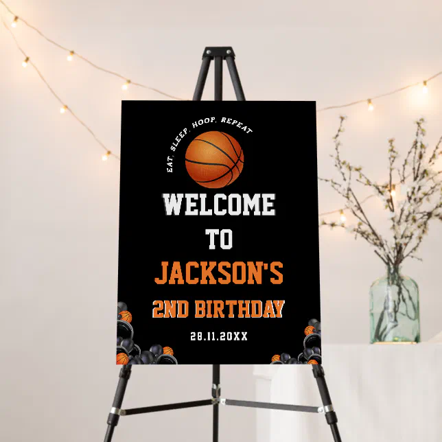 Born To Ball Basketball Themed Party Welcome Sign | Zazzle