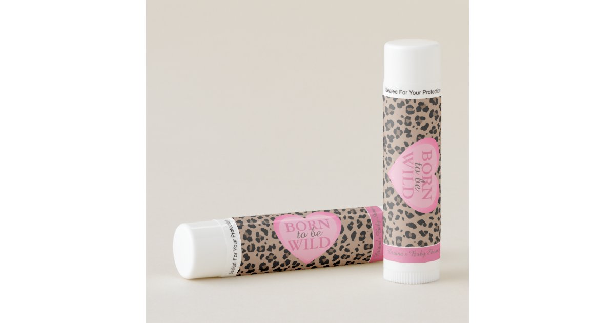 Born to Be Wild Leopard and Pink Party Favor Lip Balm | Zazzle