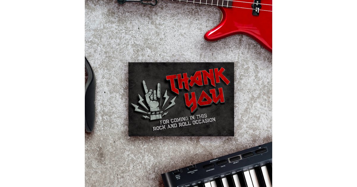 Born to Rock Thank You Card | Zazzle