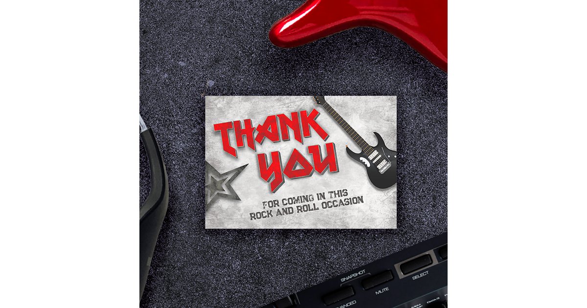 Born to Rock Thank You Card | Zazzle