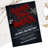Born Two Rock - 2nd Birthday Invitation | Zazzle
