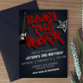 Born Two Rock - 2nd Birthday Invitation | Zazzle