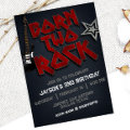 Born Two Rock - 2nd Birthday Invitation | Zazzle