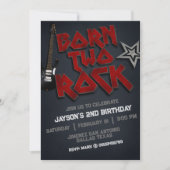 Born Two Rock - 2nd Birthday Invitation | Zazzle