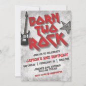 Born Two Rock - 2nd Birthday Invitation | Zazzle