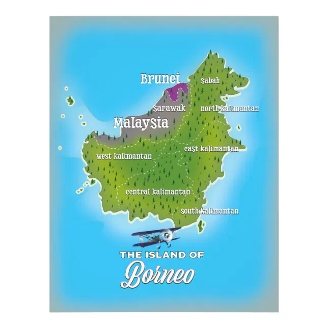 Borneo Map Photo Print | Zazzle