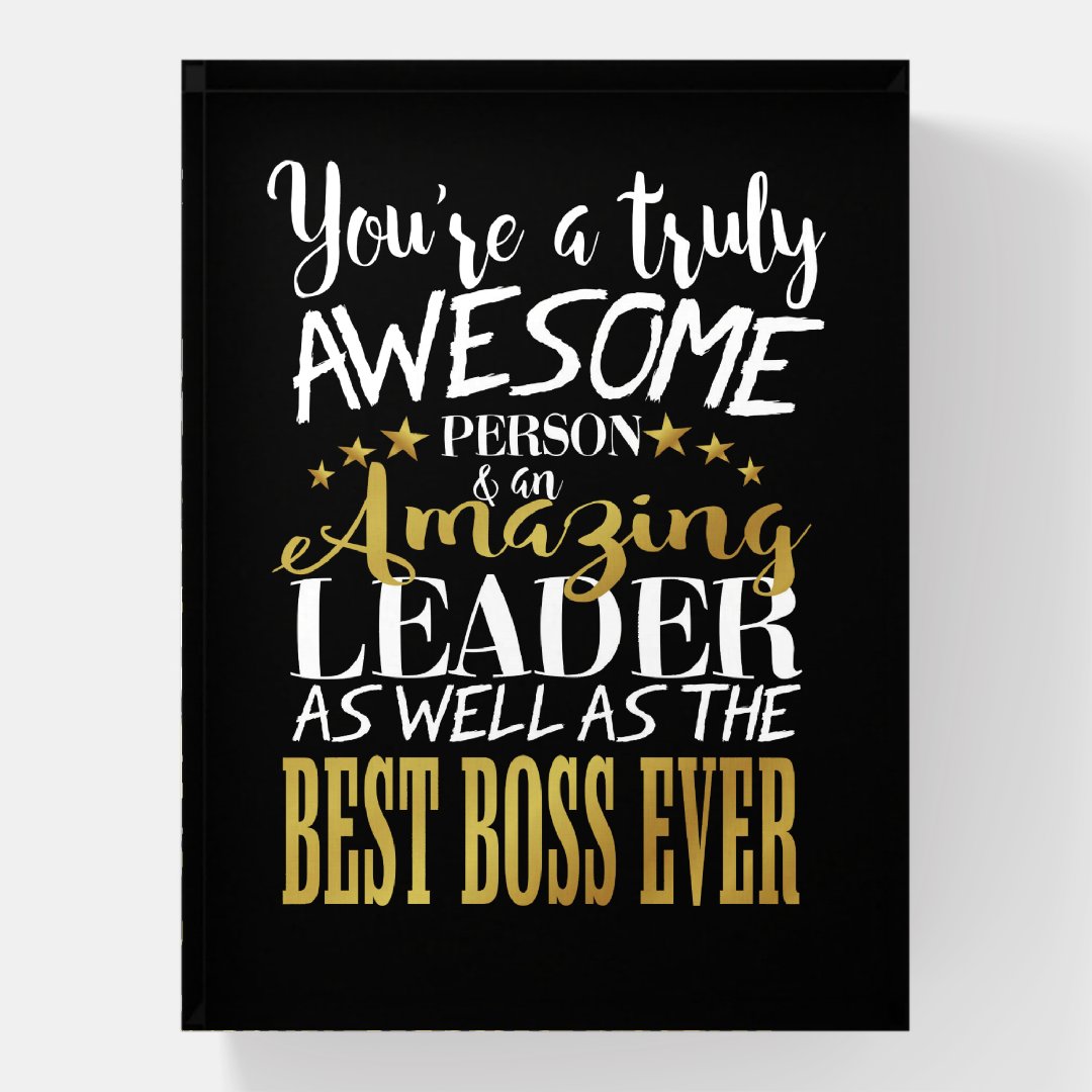 BOSS appreciaction-THANK YOU BOSS "awesome boss Paperweight | Zazzle