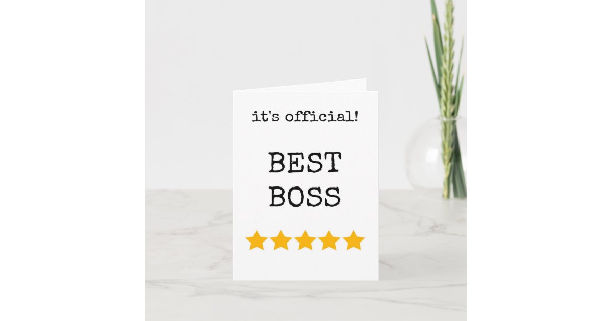 Boss Appreciation, Five Star Rating, Card | Zazzle