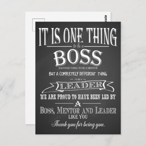 boss appreciation thank you postcard | Zazzle