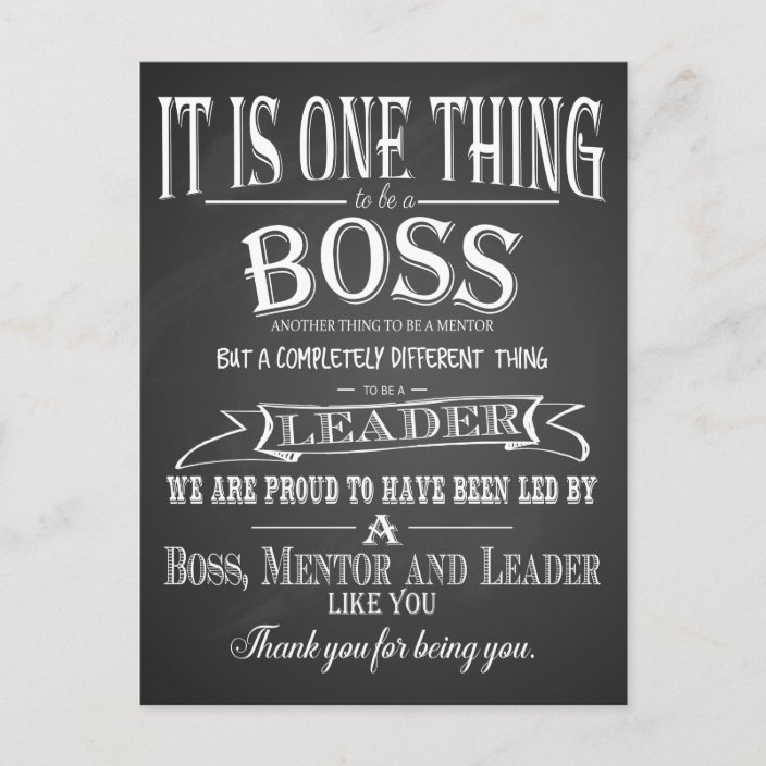 boss appreciation thank you postcard | Zazzle.com