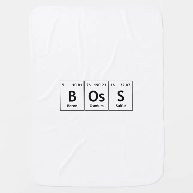 BOsS Chemistry Periodic Table Words Elements Atoms Baby Blanket | Zazzle